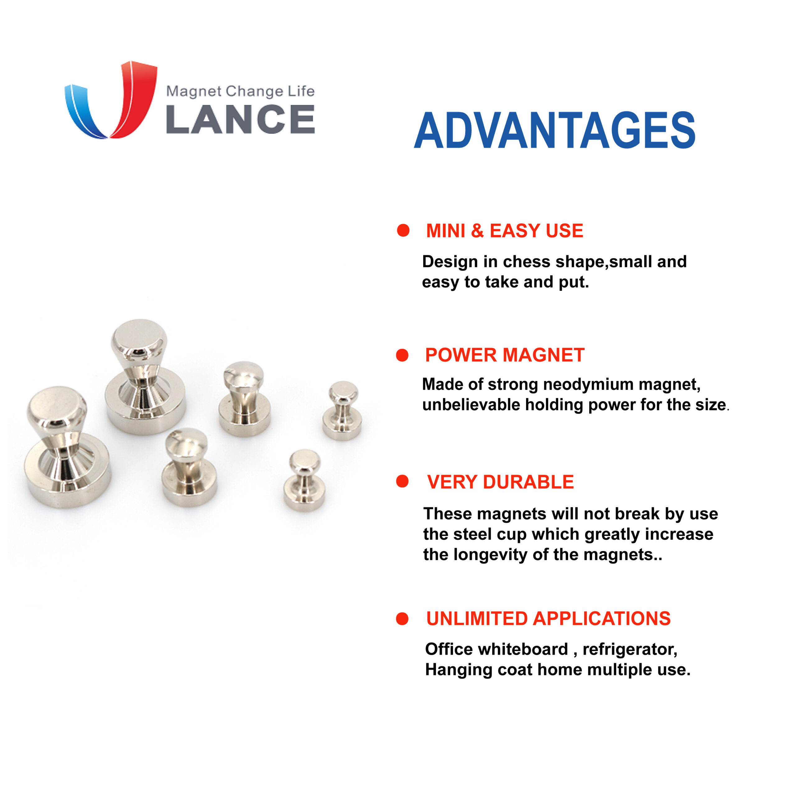 Wholesale Metallic Pin Magnet Manufacturer & Supplier - Lance